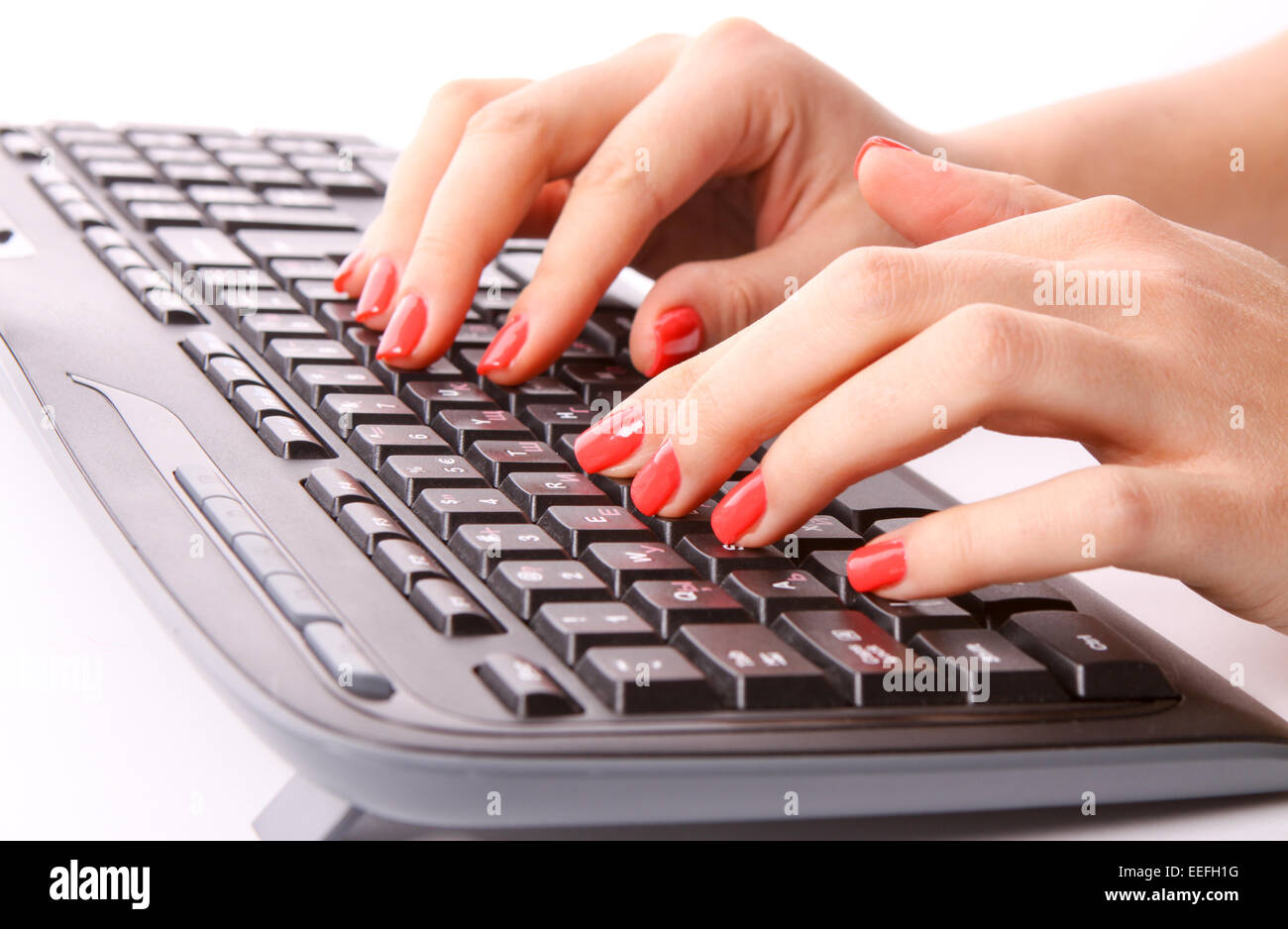 Close up female typing on hi-res stock photography and images - Alamy