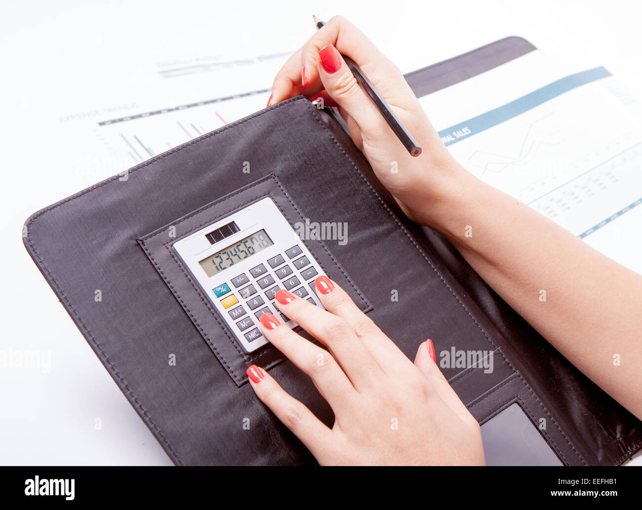Keyboard on office desk used by a businesswoman Stock Photo - Alamy
