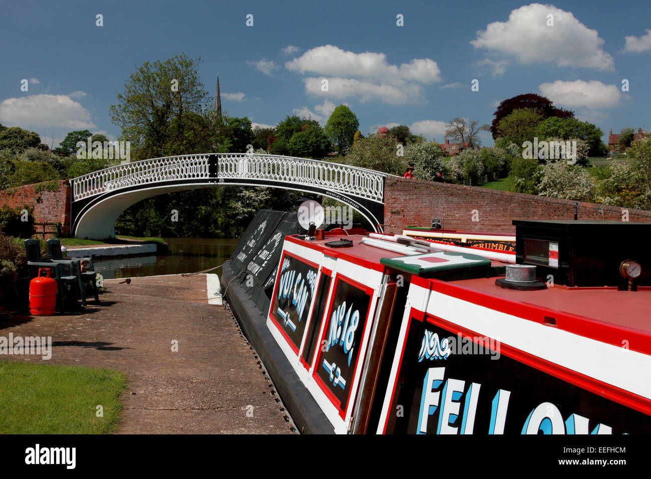 A historic working narrowboat moored in Braunston Marina looking ...
