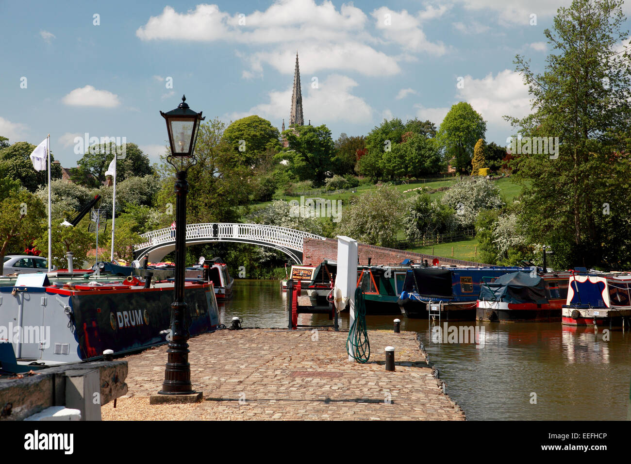 Braunston Marina looking towards the church and the Grand Union canal ...