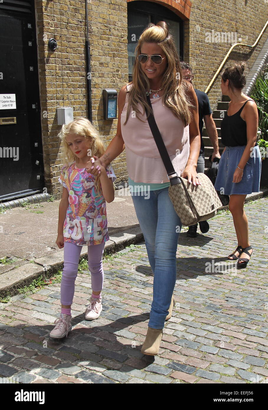 Katie Price and her daughter Princess Tiiaami seen leaving FUBAR Radio ...