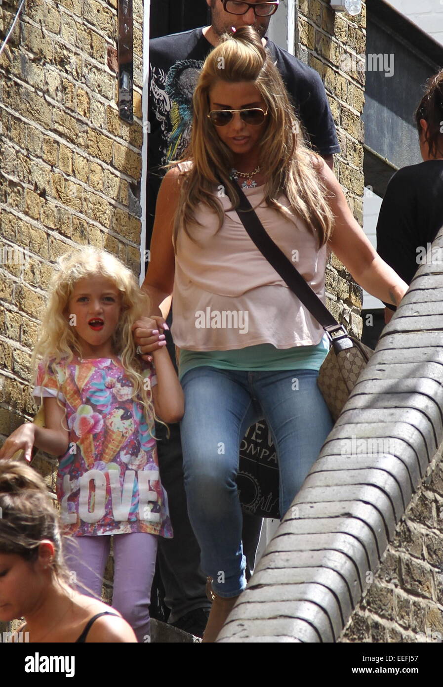 Katie Price and her daughter Princess Tiiaami seen leaving FUBAR Radio ...