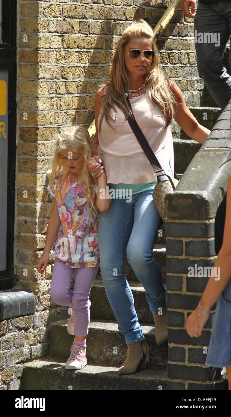 Katie Price and her daughter Princess Tiiaami seen leaving FUBAR Radio ...