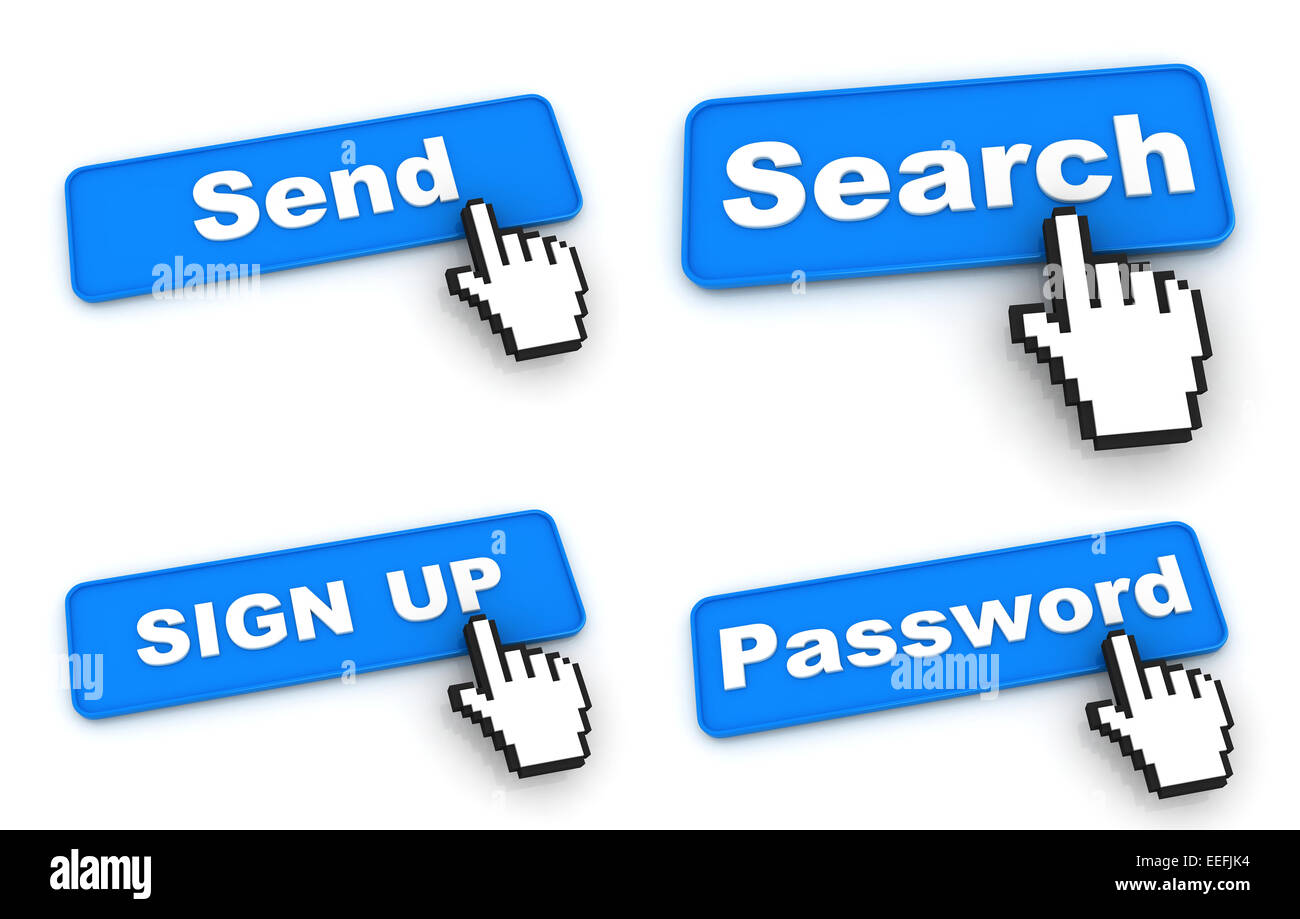 Set of Four a Blue Color Web Button Stock Photo - Alamy