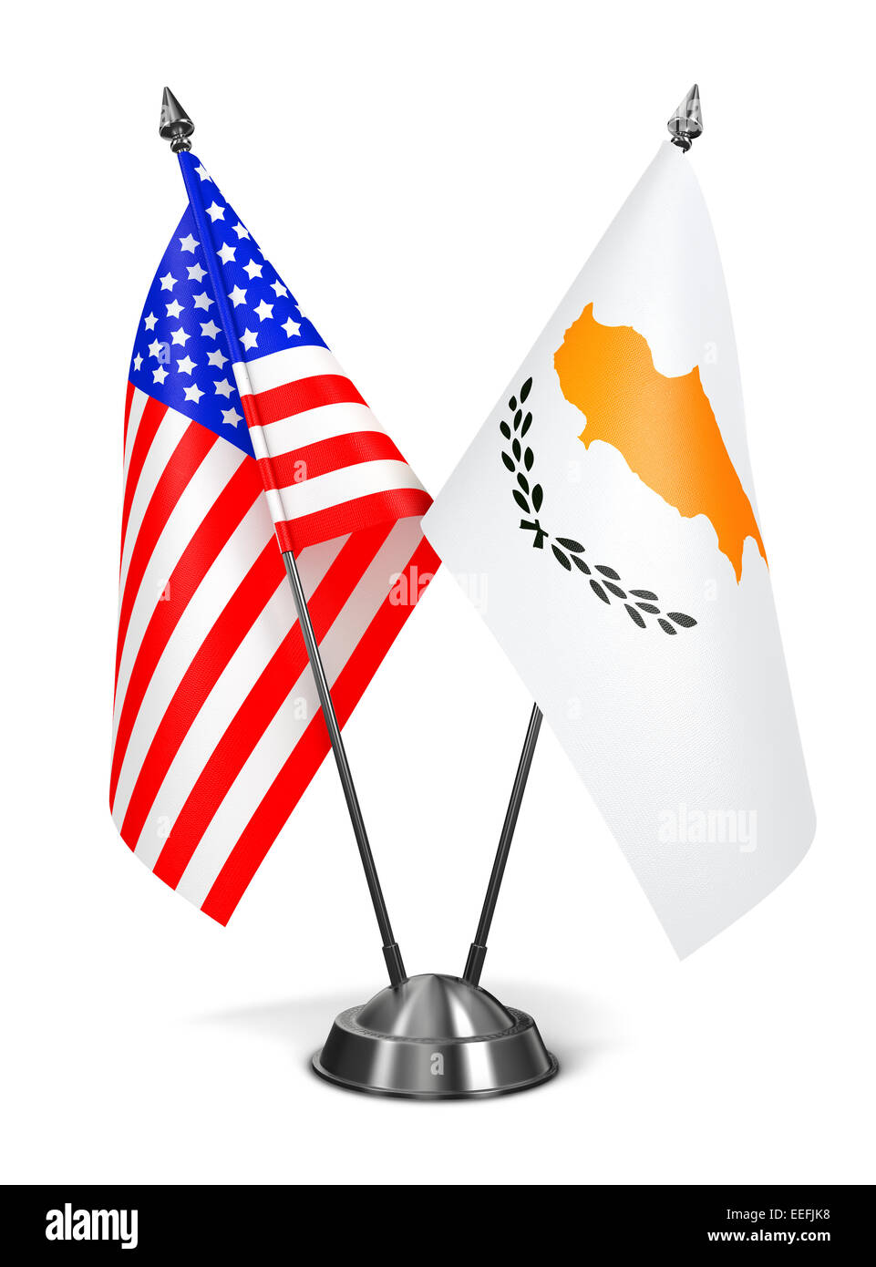 USA and Cyprus - Miniature Flags Stock Photo - Alamy
