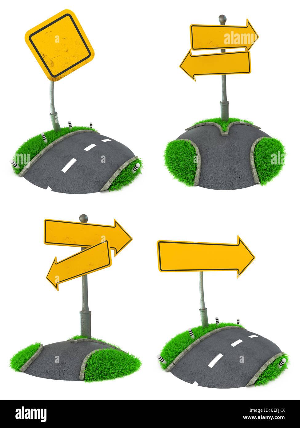 Set of Blank Road Sign Concepts Stock Photo - Alamy