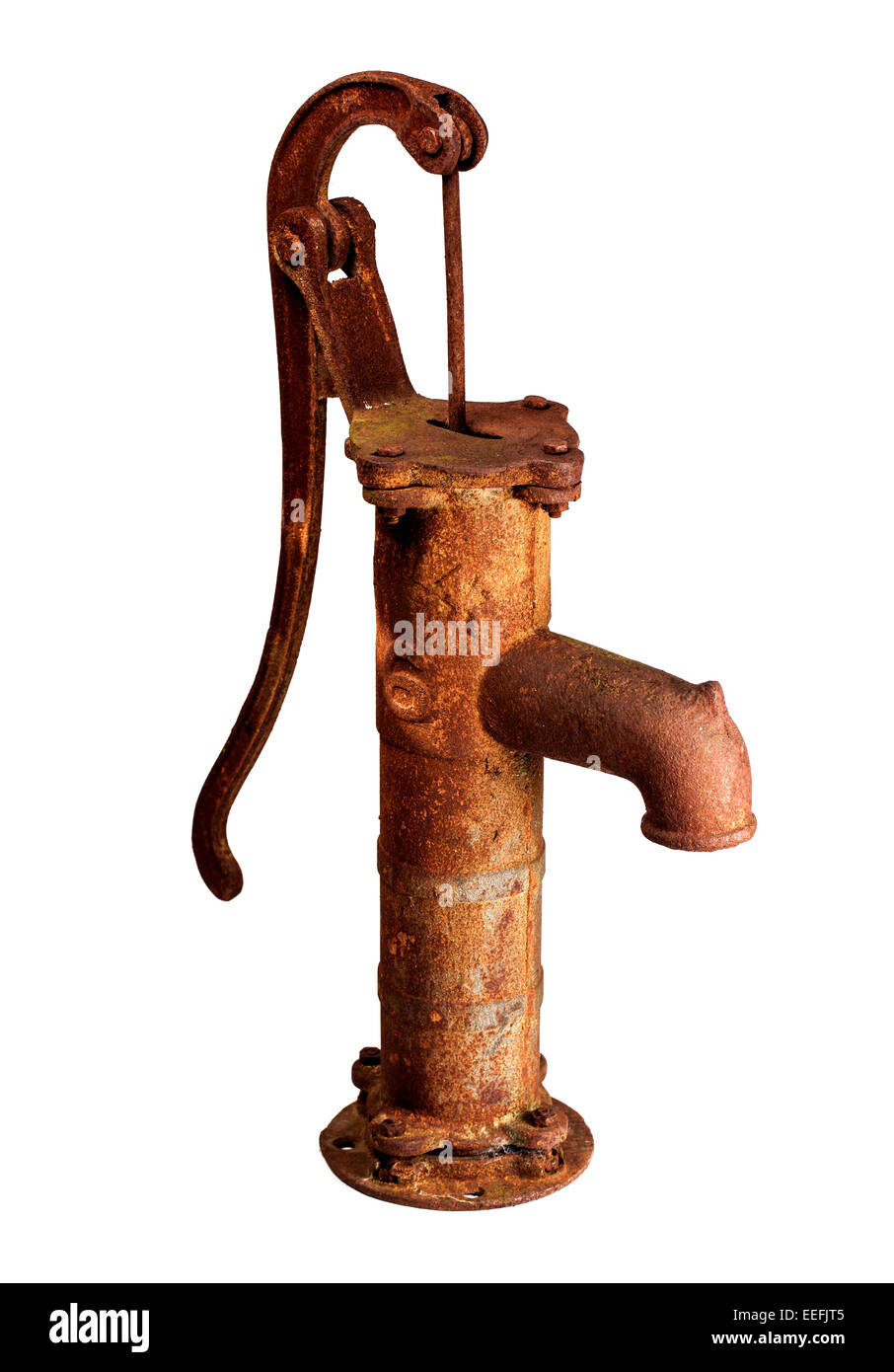 A old rusted water pump isolated on a white background Stock Photo - Alamy