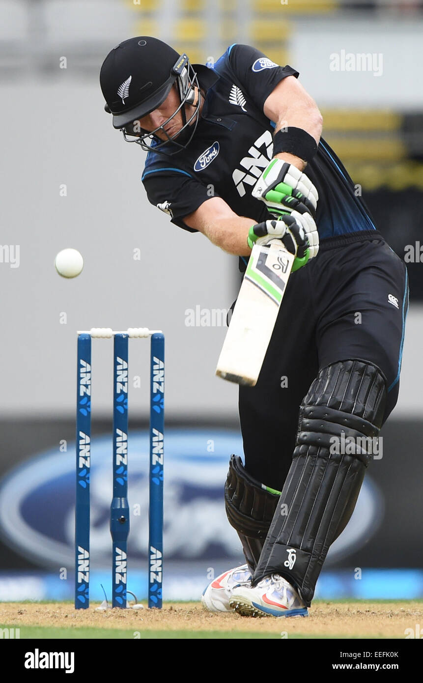 Eden Park, Auckland, New Zealand. 17th Jan, 2015. Martin Guptill ...