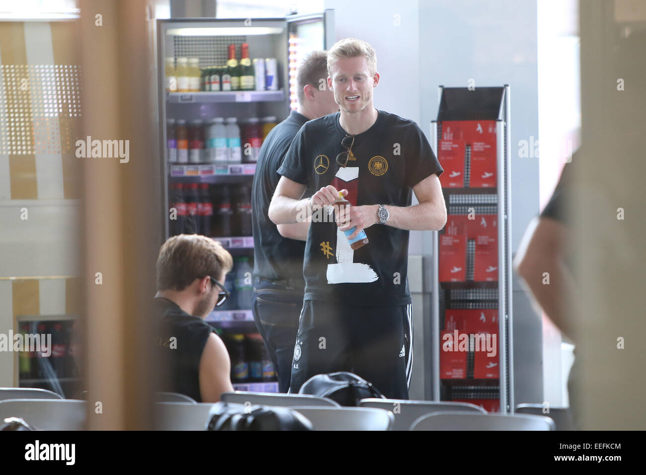 Members of the German National Football Team checking in at Tegel ...