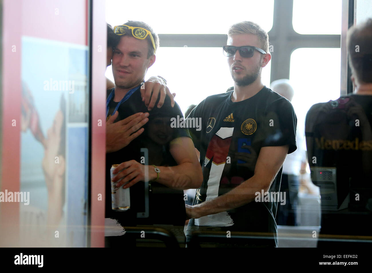 Members of the German National Football Team checking in at Tegel ...