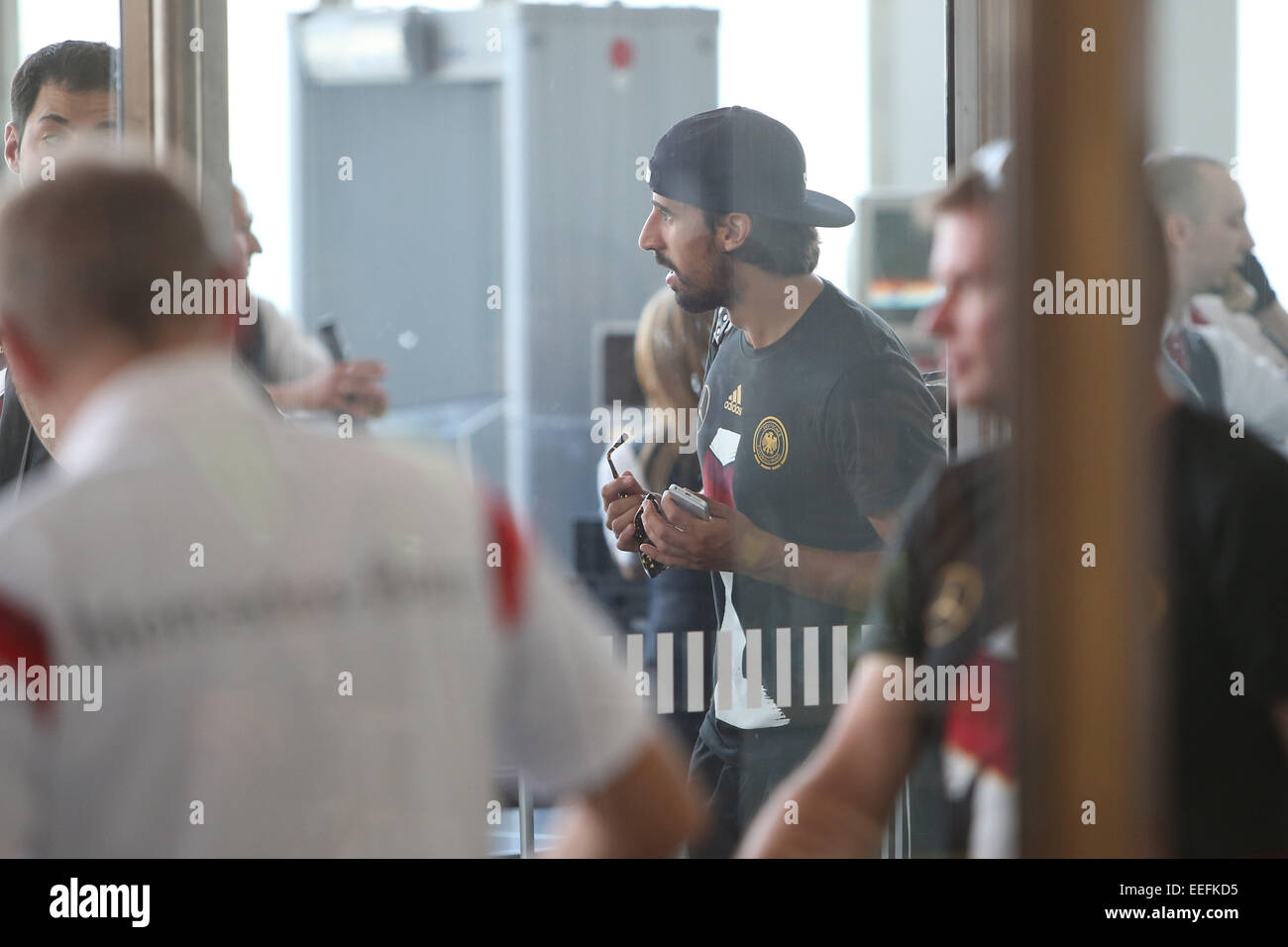 Members of the German National Football Team checking in at Tegel ...