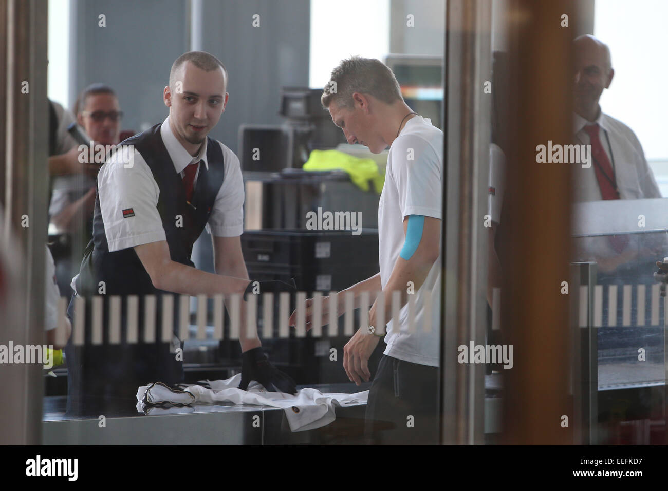 Members of the German National Football Team checking in at Tegel ...