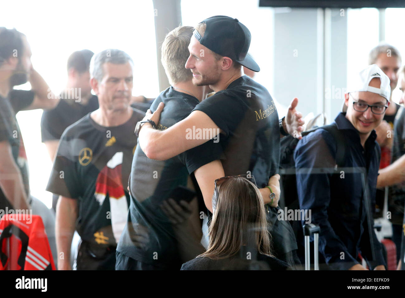 Members of the German National Football Team checking in at Tegel ...