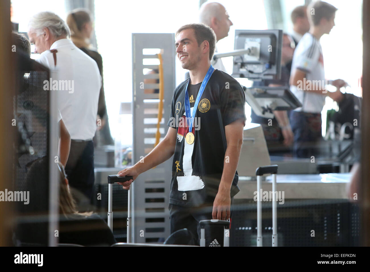 Members of the German National Football Team checking in at Tegel ...