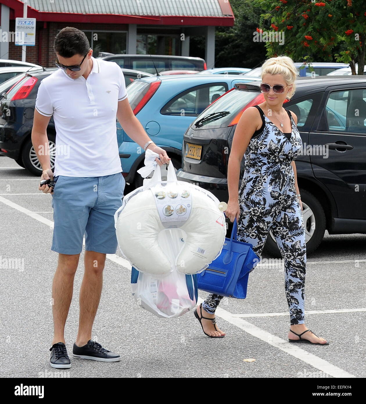 New parents Billie Faiers and Greg Shepherd shopping at Mothercare in ...