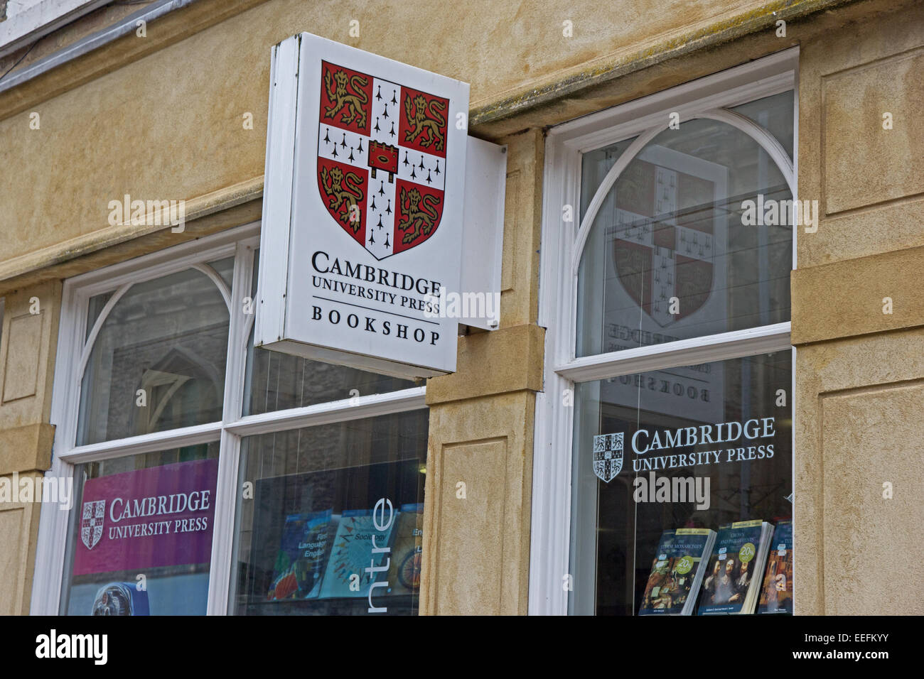 Sign outside Cambridge University Press Bookshop, Cambridge Stock Photo ...