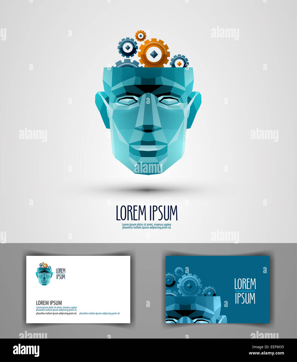 idea vector logo design template. thought or intellect icon Stock Photo ...