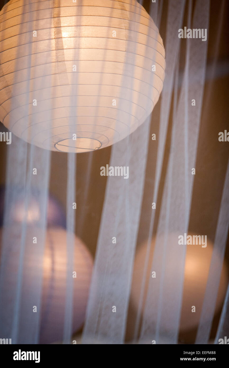 collection of round paper lights shades Stock Photo - Alamy