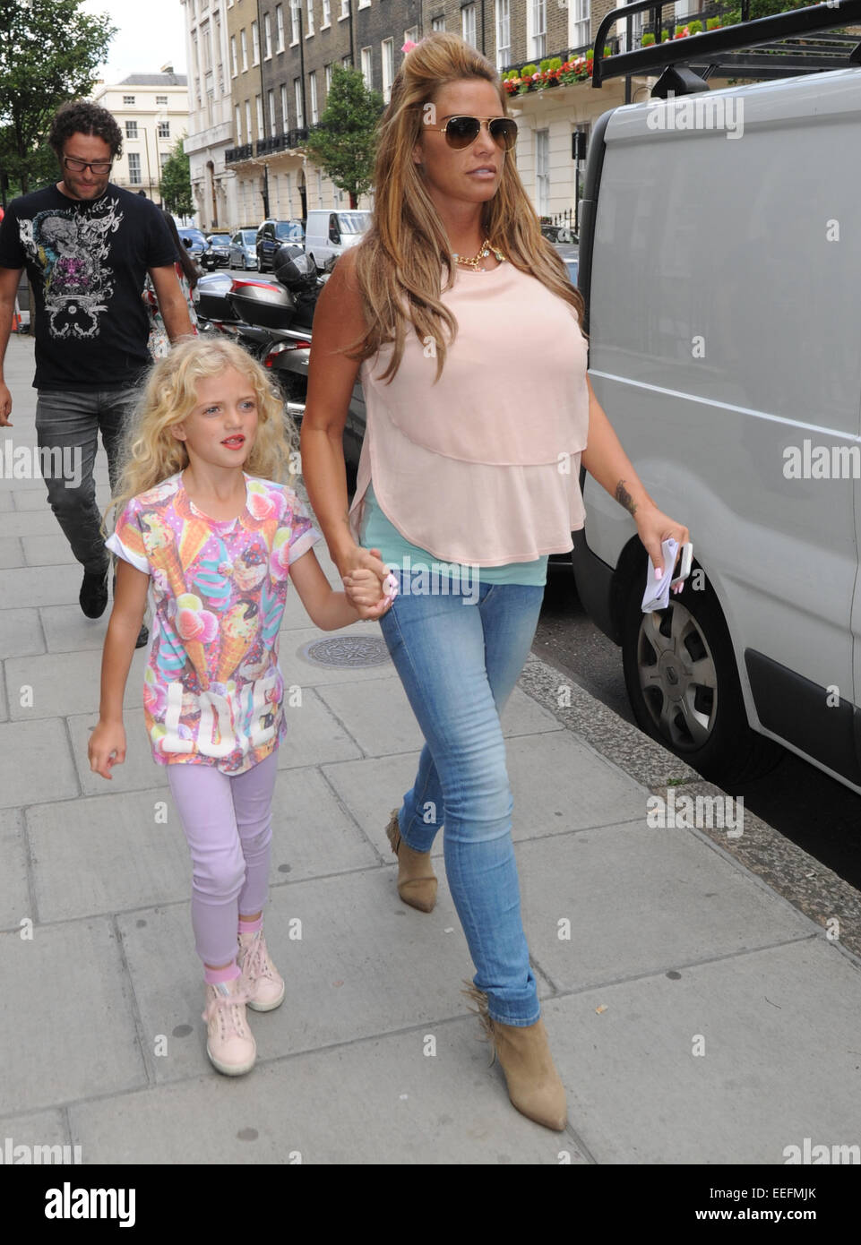 Katie Price and her daughter Princess Tiiaami seen leaving FUBAR Radio ...