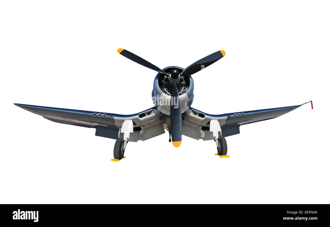 World War 2 era navy fighter front view isolated Stock Photo - Alamy