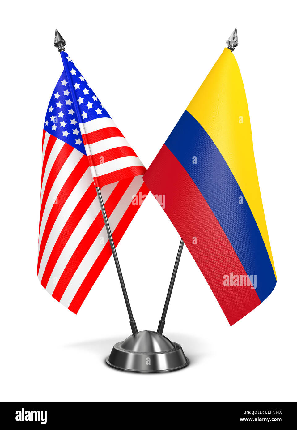 USA and Colombia - Miniature Flags Stock Photo - Alamy