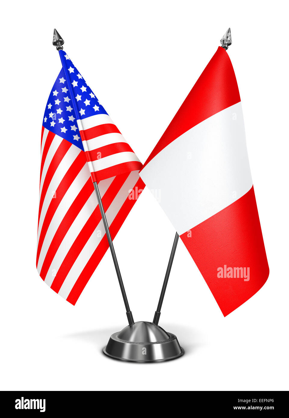 USA and Peru - Miniature Flags Stock Photo - Alamy