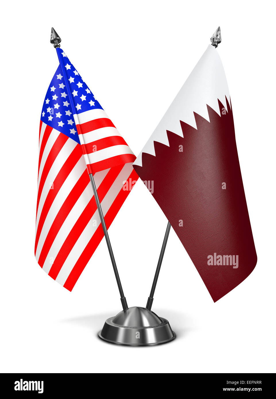 USA and Qatar - Miniature Flags Stock Photo - Alamy