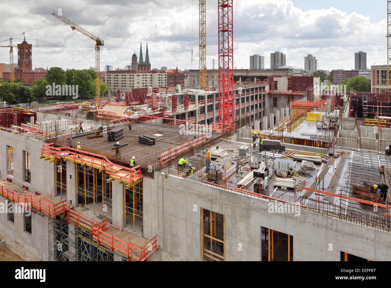 Berlin, Germany, construction work on site Berliner Schloss Stock Photo ...