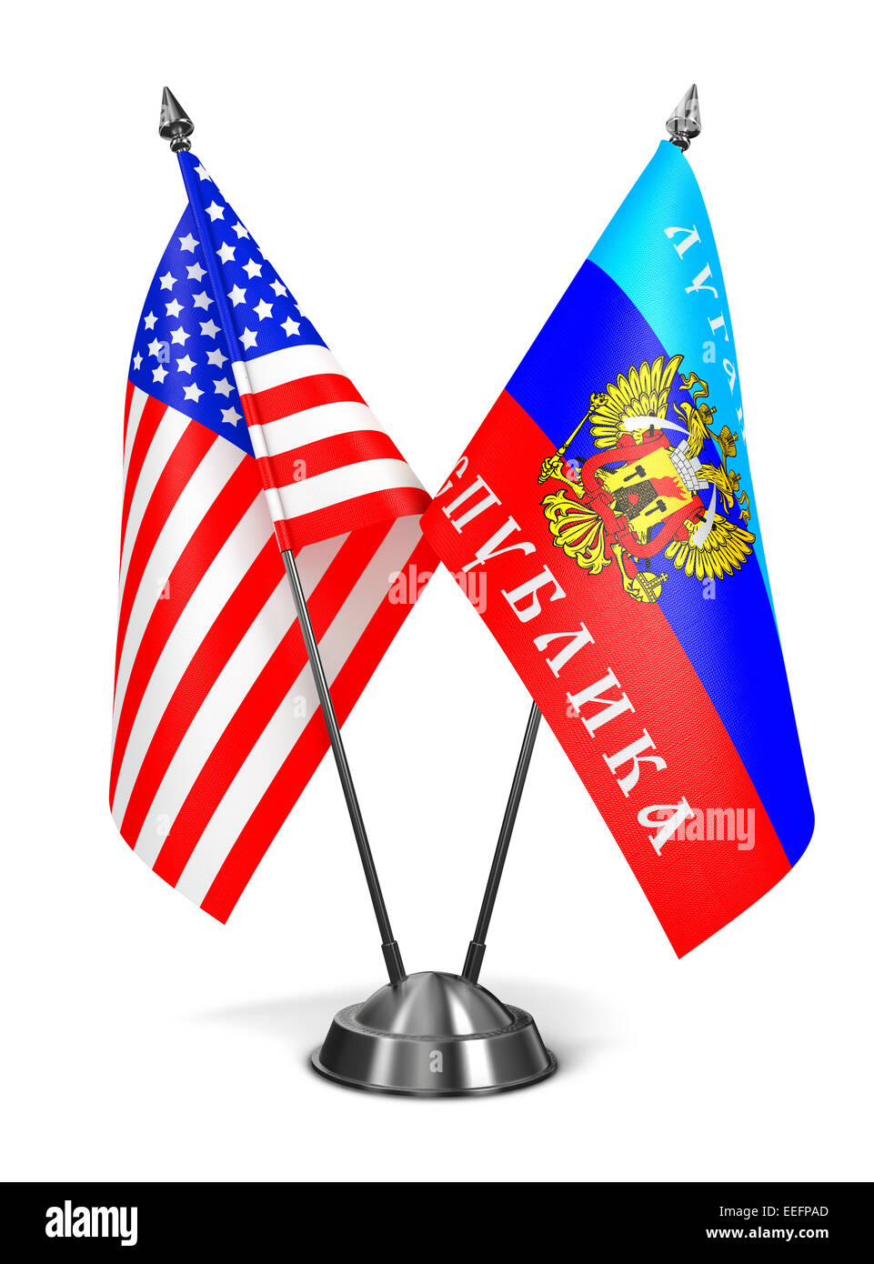 USA and LNR - Miniature Flags Stock Photo - Alamy