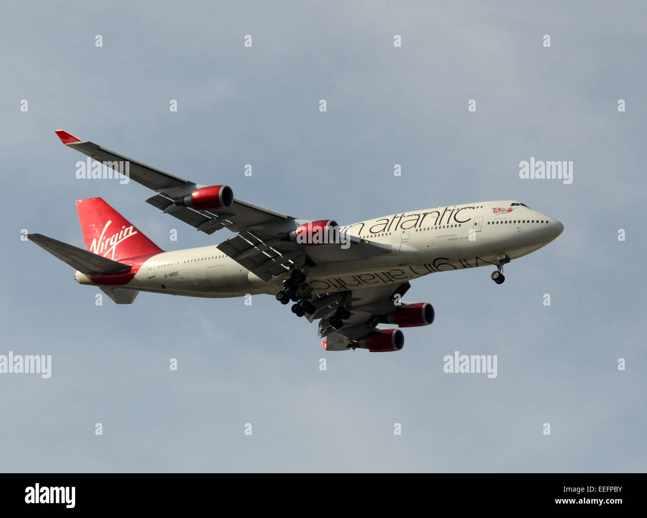 Miami, USA - February 18, 2012: Virgin Atlantic Boeing 747 jumbo jet ...