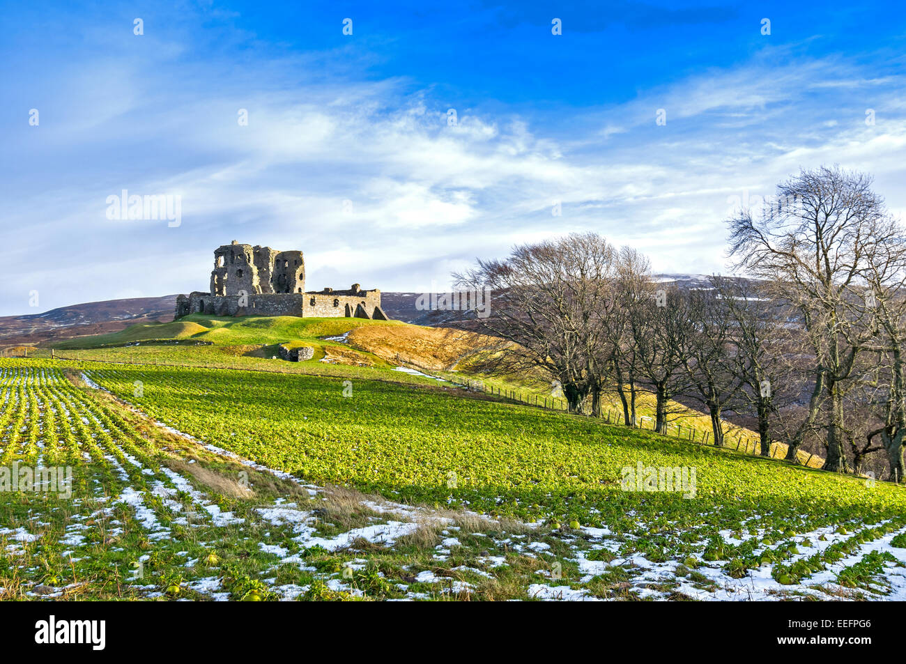 AUCHINDOUN CASTLE DUFFTOWN SCOTLAND ON A COLD SUNNY JANUARY DAY WITH ...