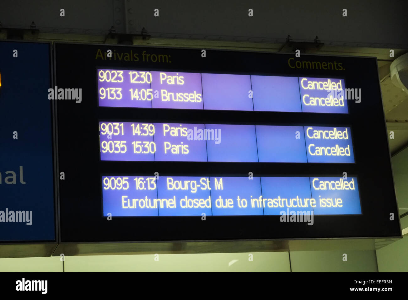 Cancelled trains board hi-res stock photography and images - Alamy