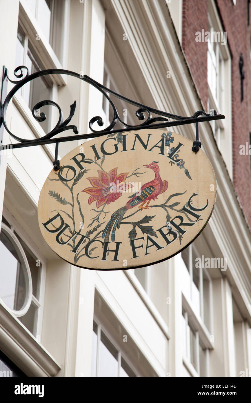 Original Dutch Fabric Sign, Amsterdam, Holland Stock Photo - Alamy