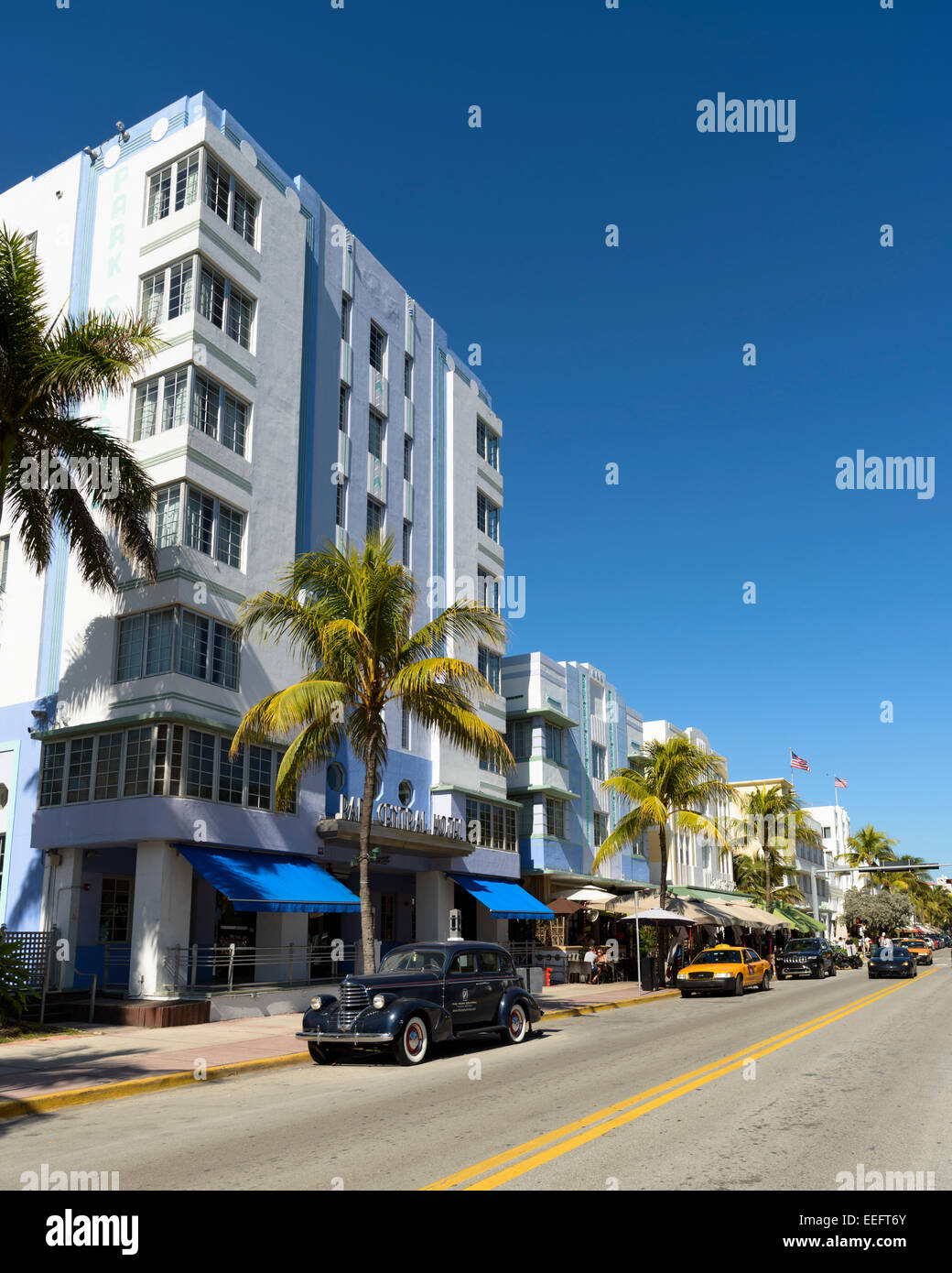 Hotels on Ocean Drive, Miami, Florida Stock Photo - Alamy