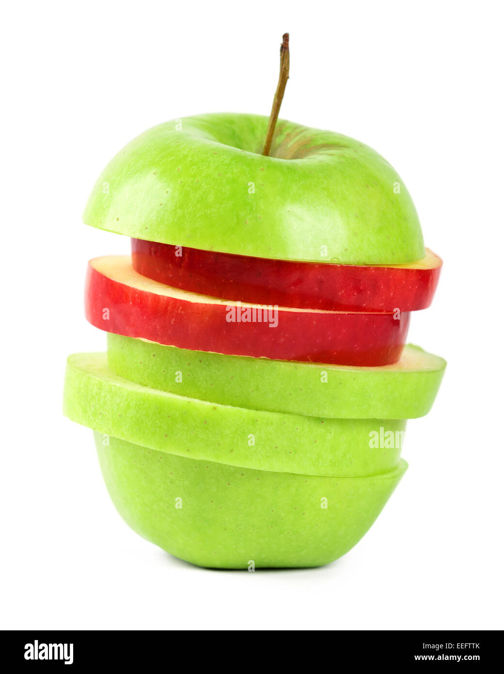 Apple slices closeup on white background Stock Photo - Alamy