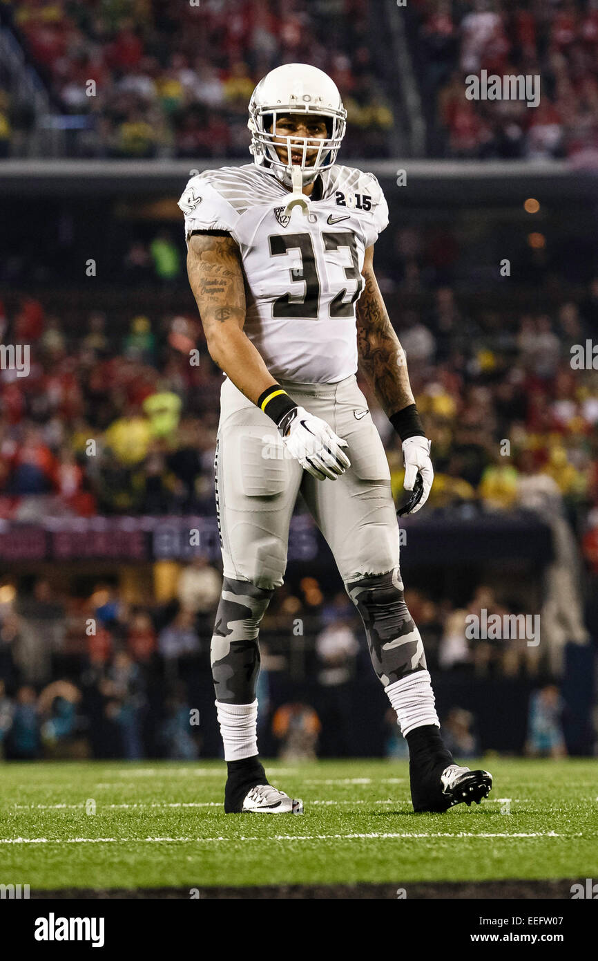 Arlington, Texas, USA. 12th Jan, 2015. Oregon Ducks linebacker Tyson ...