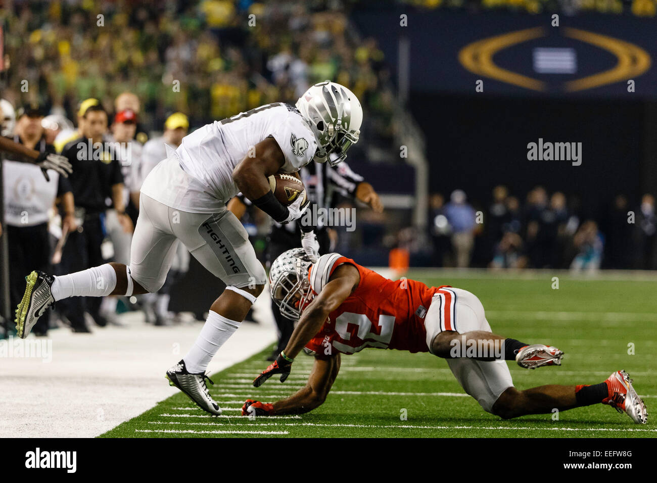 Arlington, Texas, USA. 12th Jan, 2015. Oregon Ducks running back Byron ...
