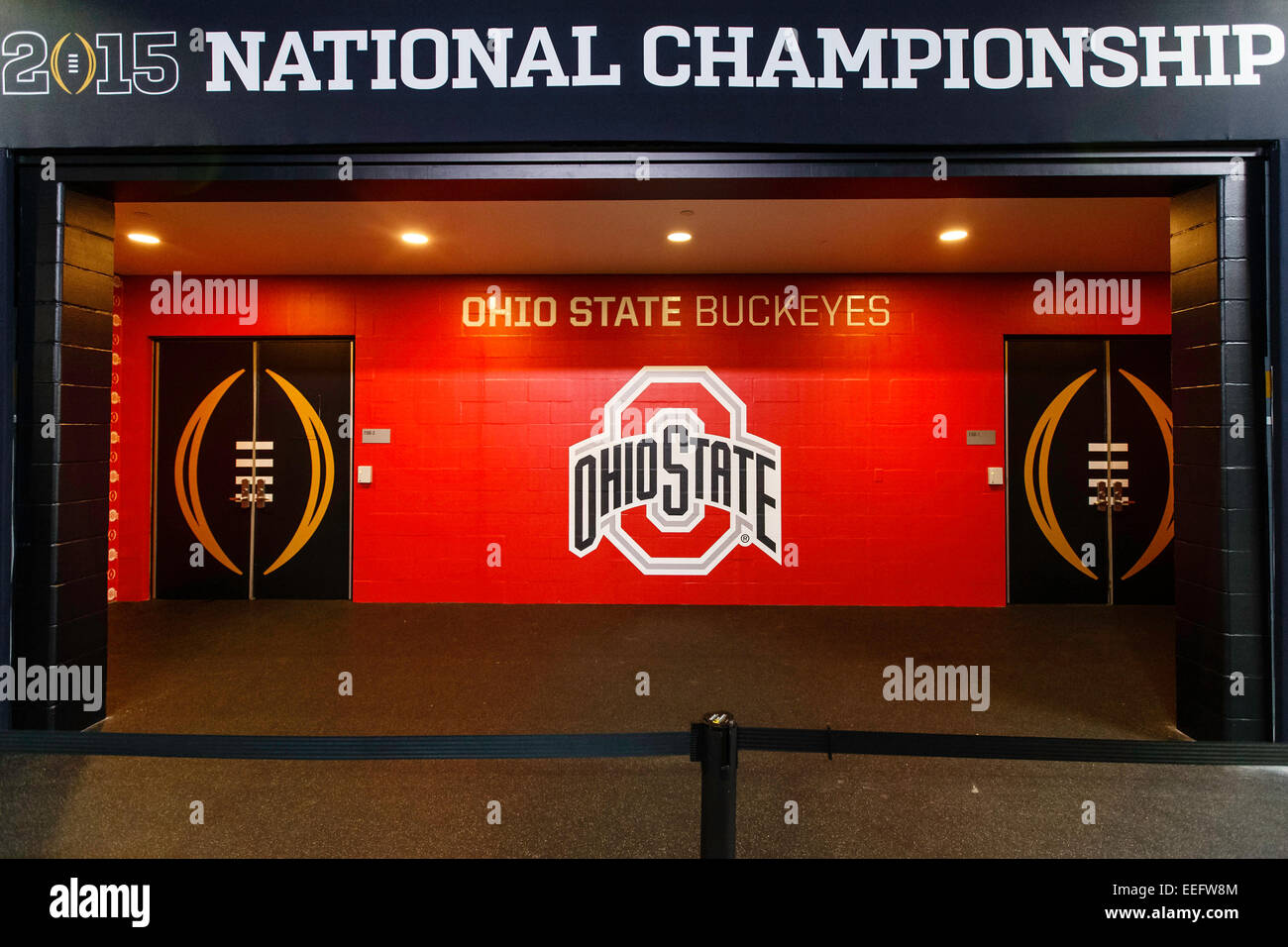 Arlington, Texas, USA. 12th Jan, 2015. The Ohio State Buckeyes locker ...