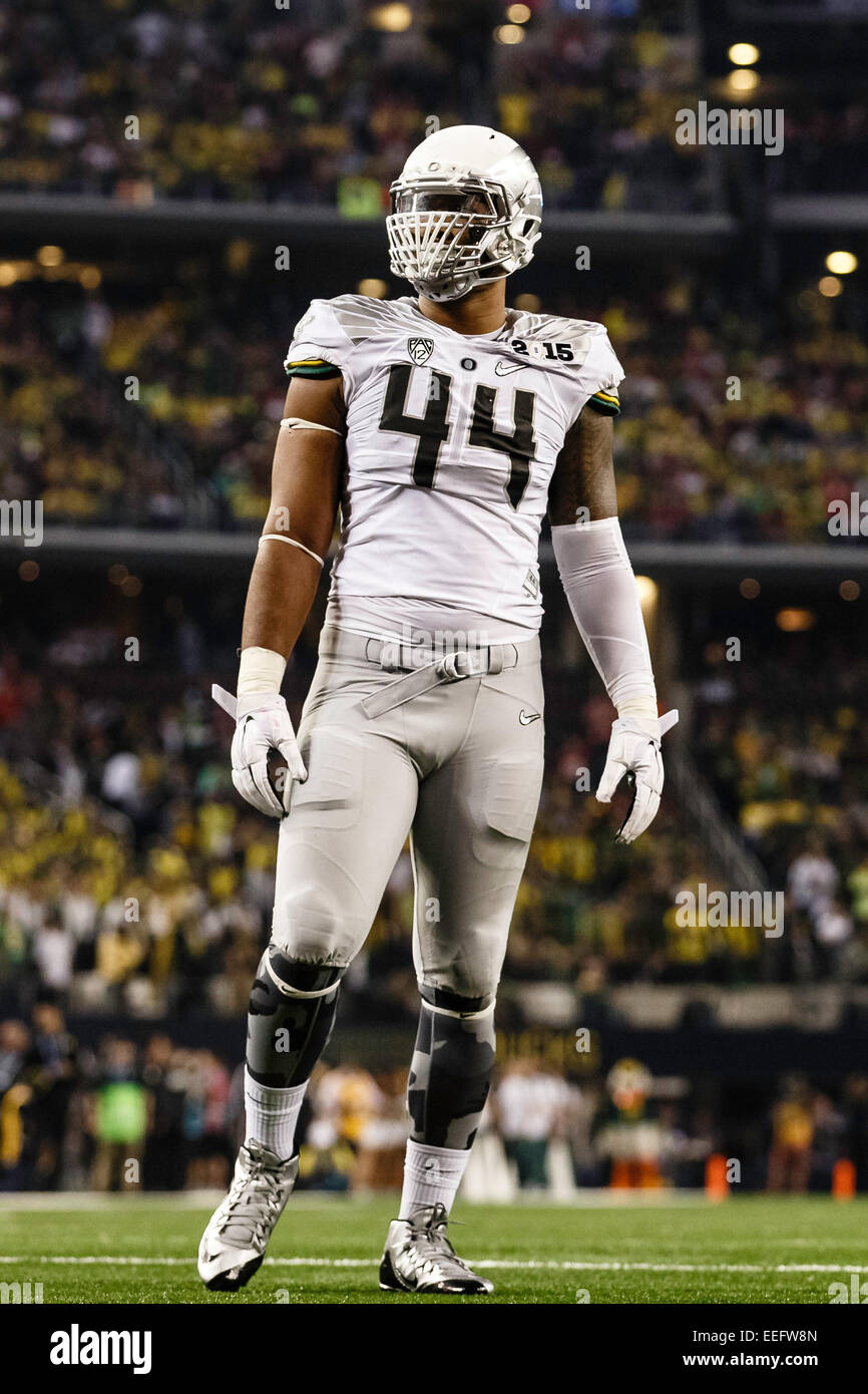 Arlington, Texas, USA. 12th Jan, 2015. Oregon Ducks defensive lineman ...
