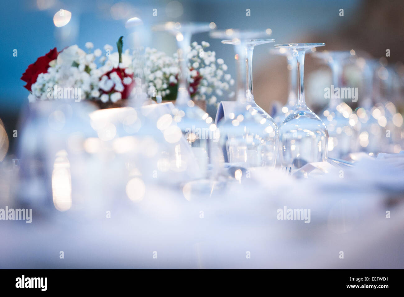 Wedding reception decoration and table setup Stock Photo - Alamy