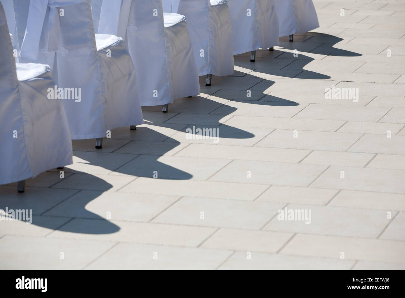 abstract - Wedding ceremony seating setup Stock Photo - Alamy