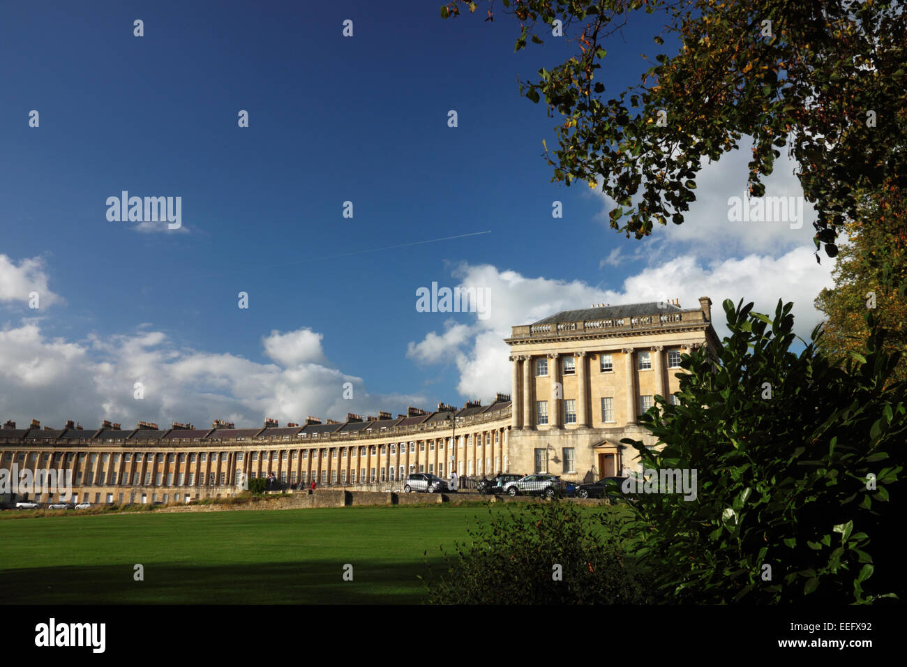 A terrace of Georgian houses with a classical style portico Stock Photo ...