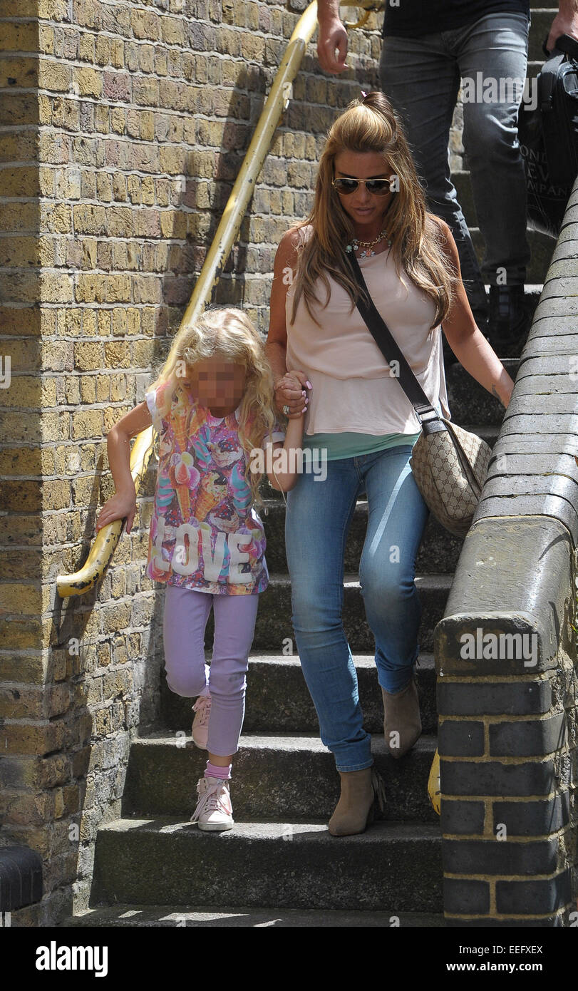 Katie Price and her daughter Pincess Tiaamii leaving a studio in Camden ...