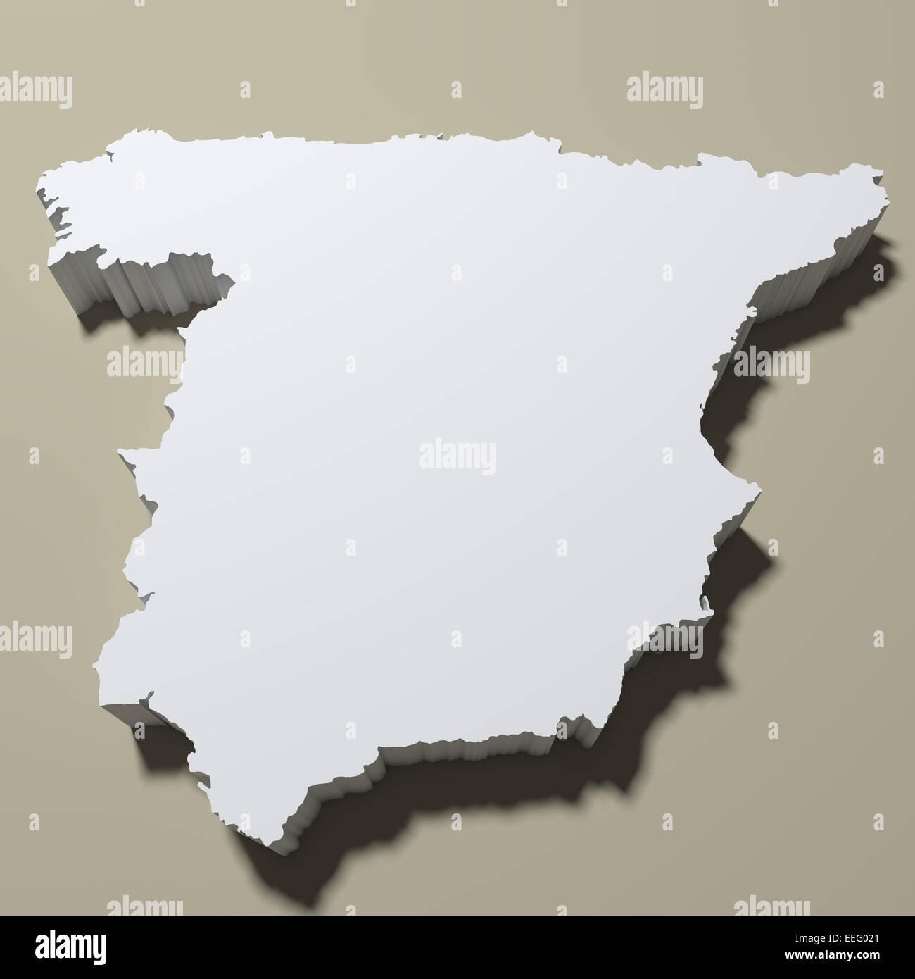 3d rendering of a map of Spain Stock Photo - Alamy