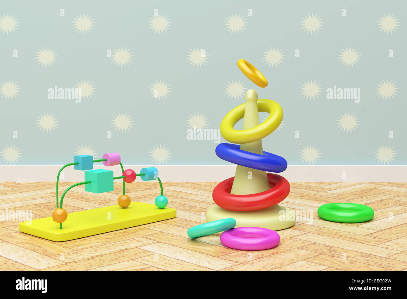 3d rendering of some baby toys Stock Photo - Alamy