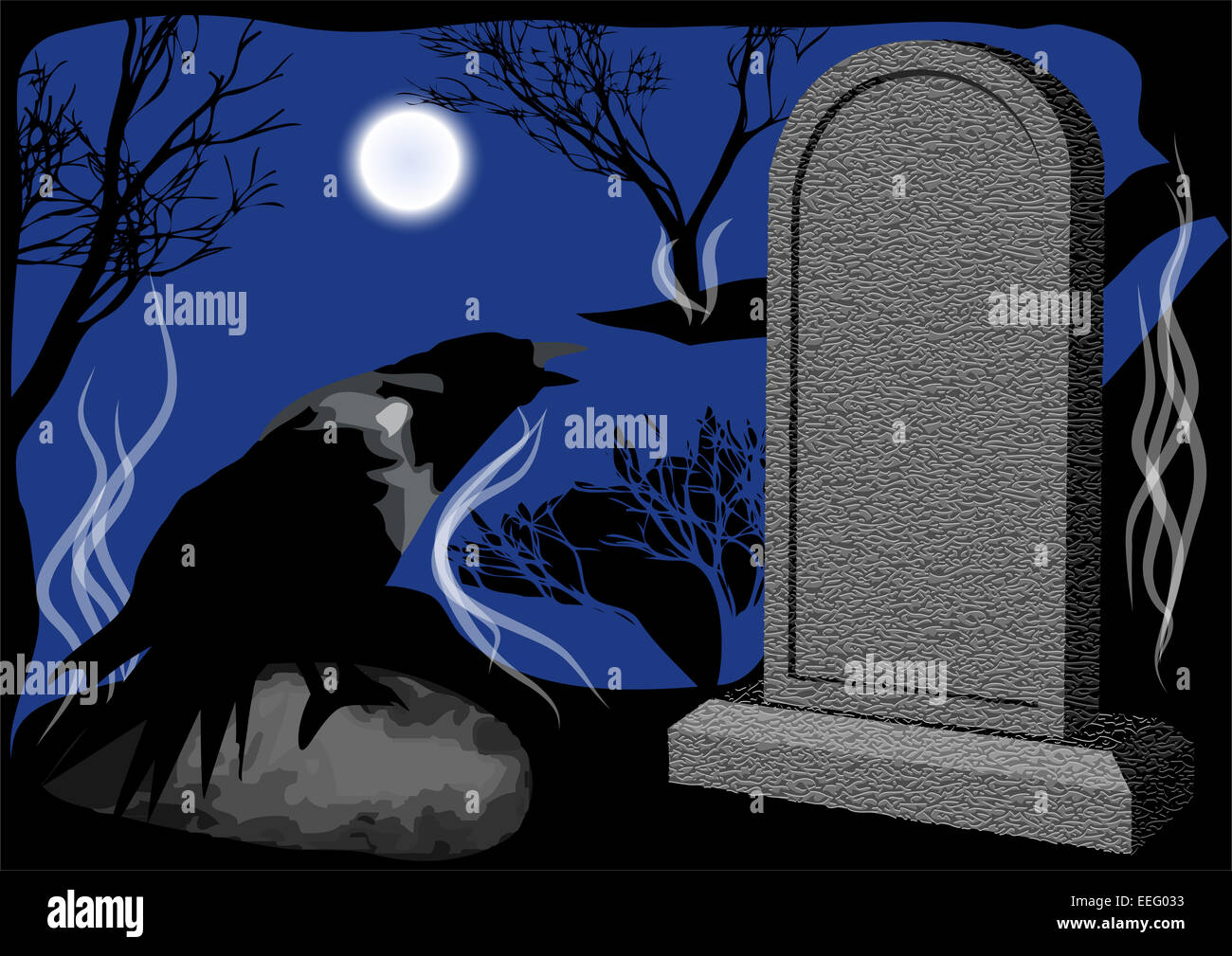Churchyard at night illustration hi-res stock photography and images ...