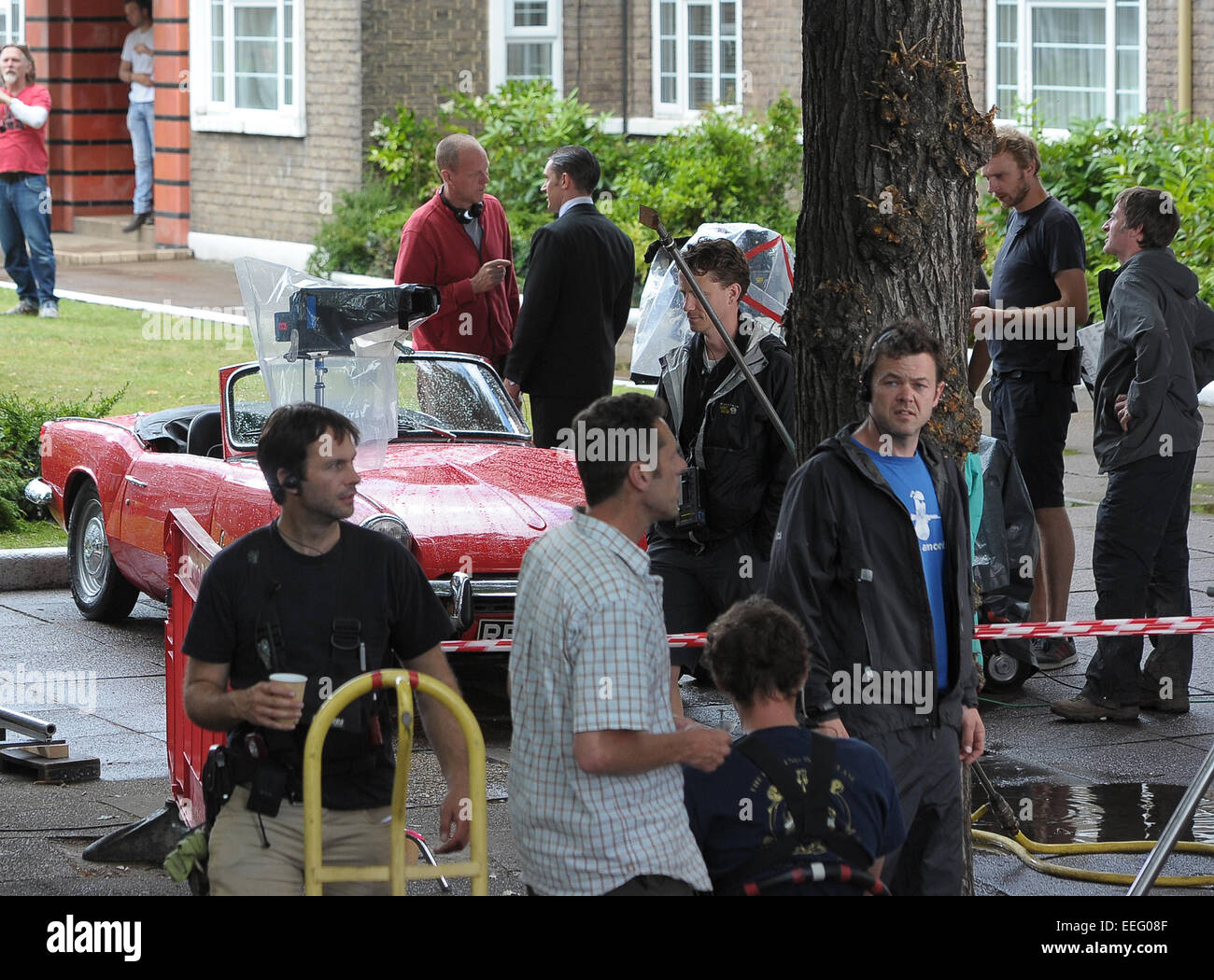 Tom Hardy films scenes for his new film 'Legend' on the Cedra Court ...