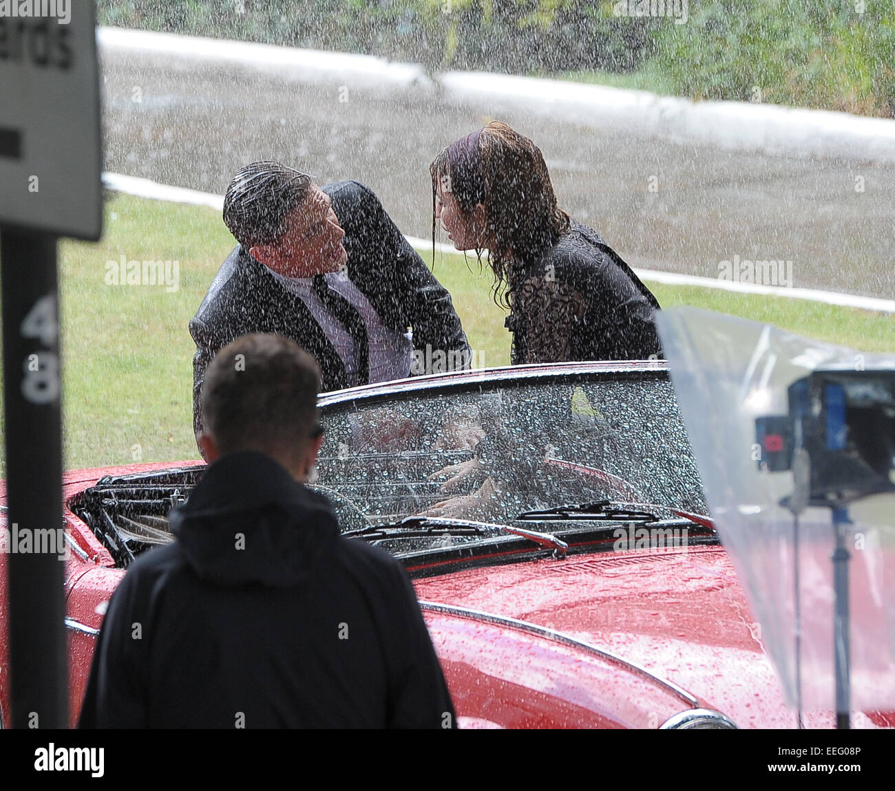 Tom Hardy films scenes for his new film 'Legend' on the Cedra Court ...