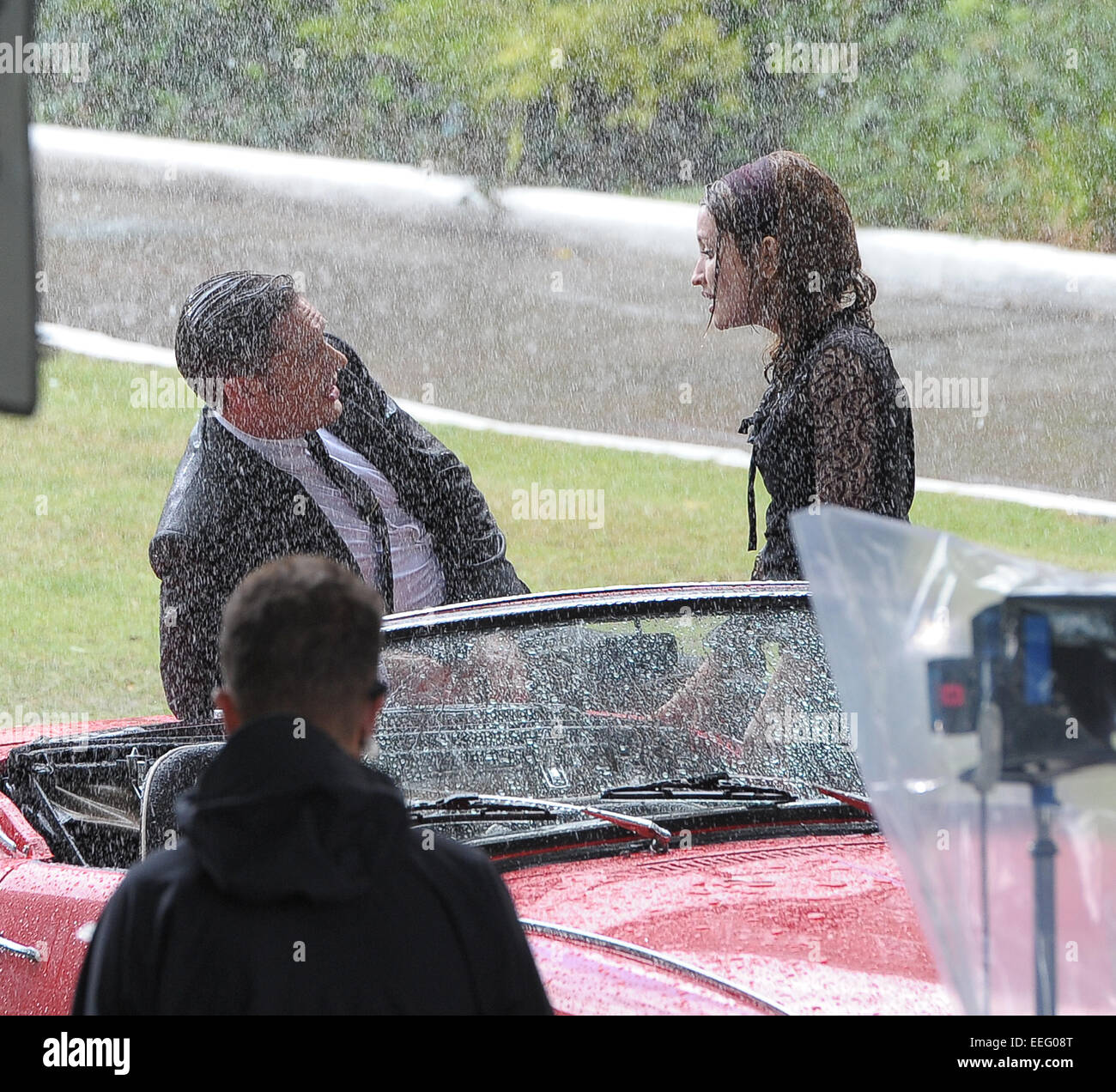 Tom Hardy films scenes for his new film 'Legend' on the Cedra Court ...