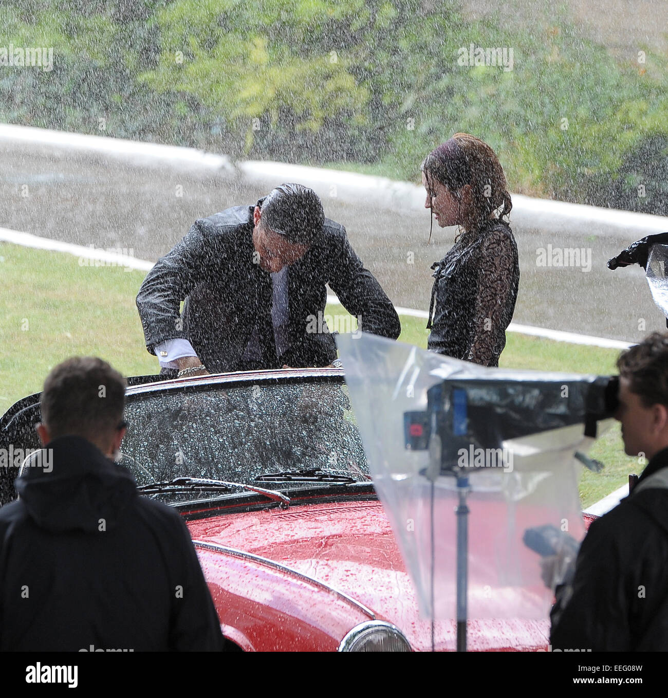 Tom Hardy films scenes for his new film 'Legend' on the Cedra Court ...